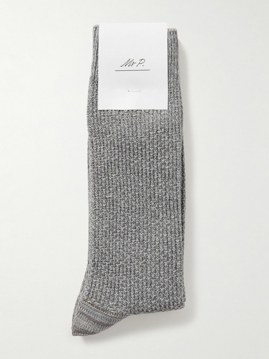 Mr P. - Cotton-Blend Piqué Socks Mr P.
