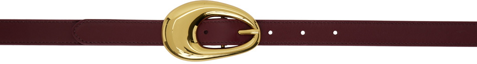 Bottega Veneta Burgundy Drop Belt Bottega Veneta