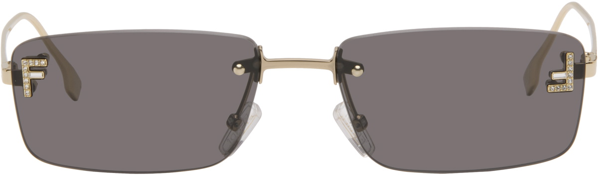 Fendi Gold 'Fendi First' Crystal Sunglasses Fendi