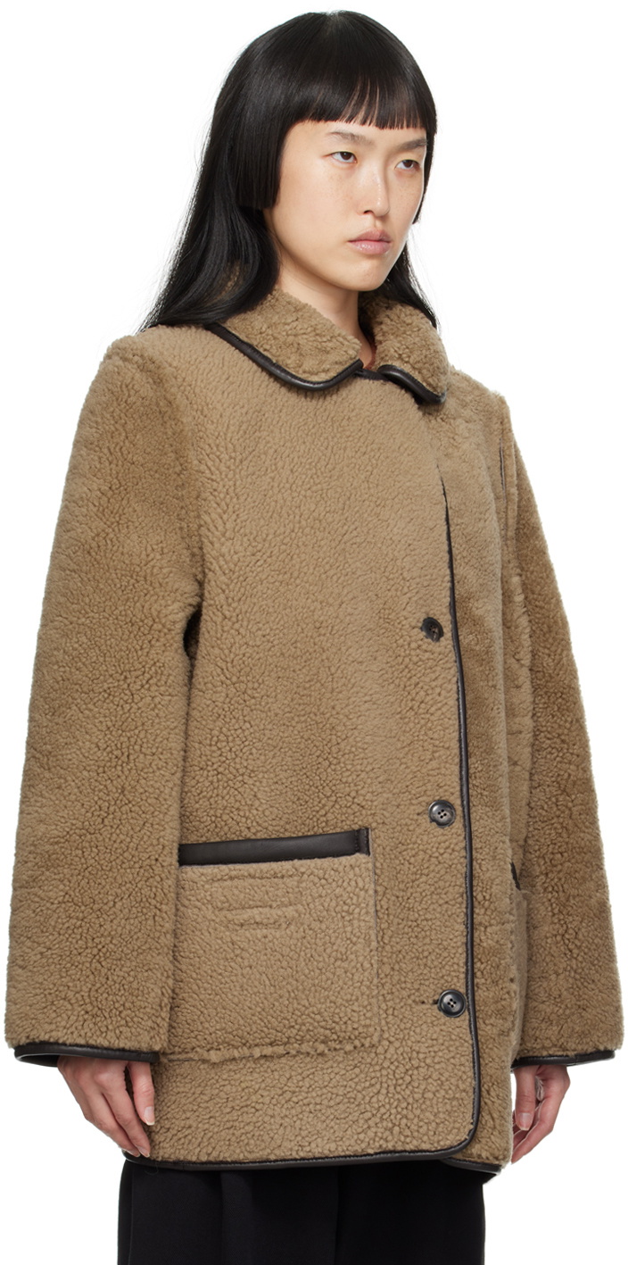 YMC Brown Sabbath Reversible Shearling Coat YMC