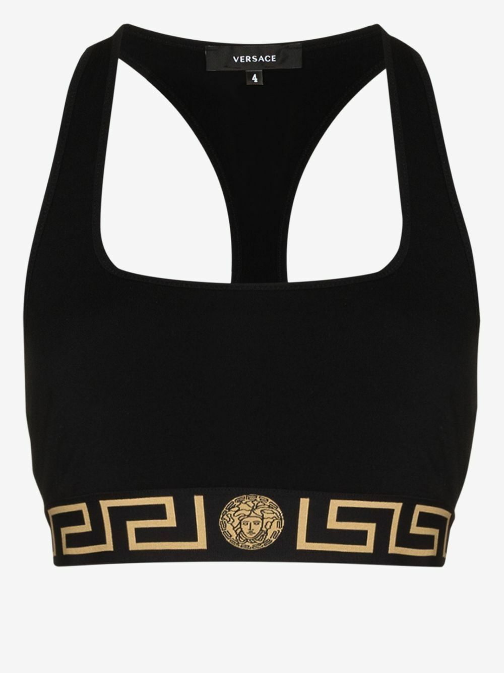 Versace Black Greca Border Bralette Versace