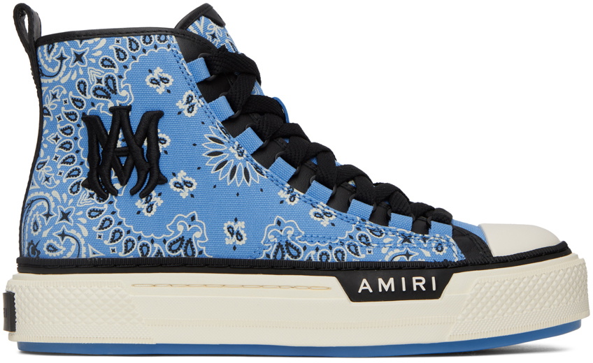 AMIRI Blue Bandana M.A. Court Hi Sneakers Amiri