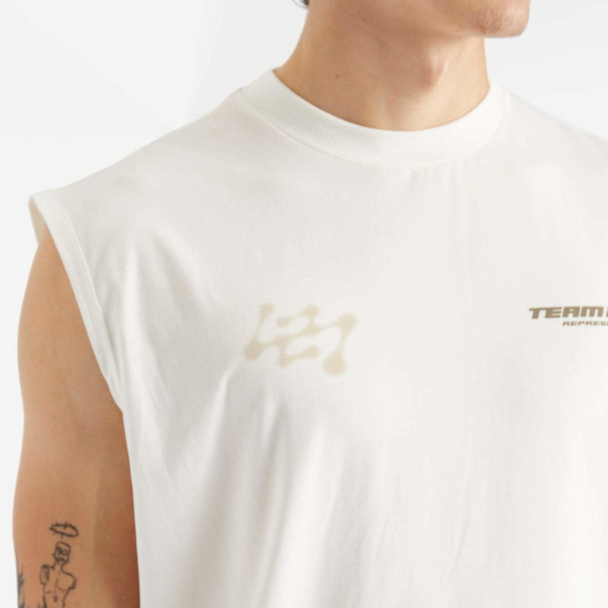 Represent Men's 247 Future Terrains Oversized Tank in Flat White Represent