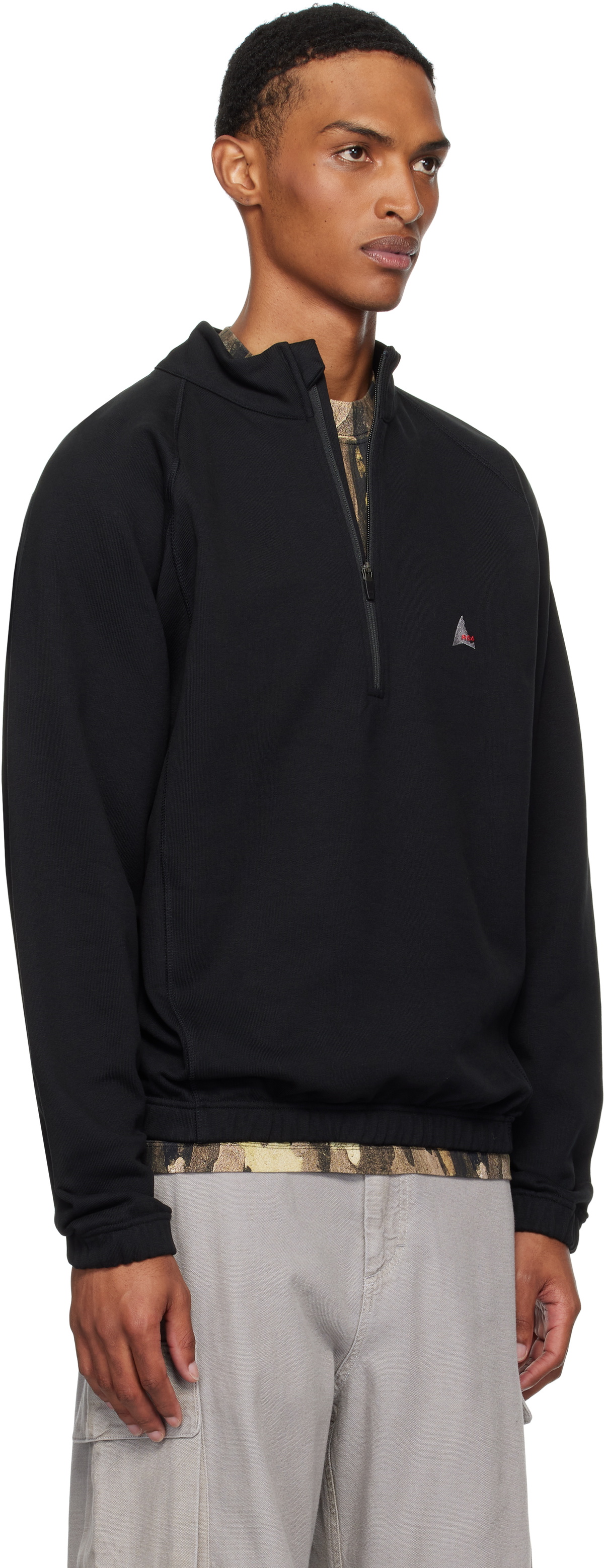 ROA Black Heavy Half Zip Sweatshirt ROA