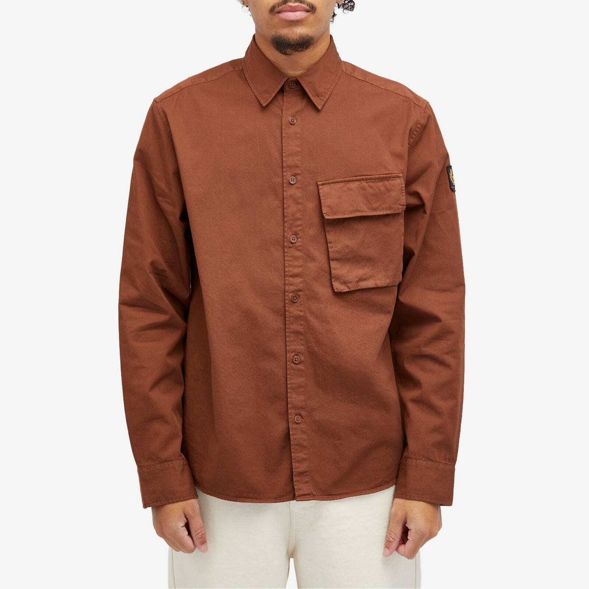 Belstaff Men's Scale Garment Dyed Shirt in Orange Belstaff