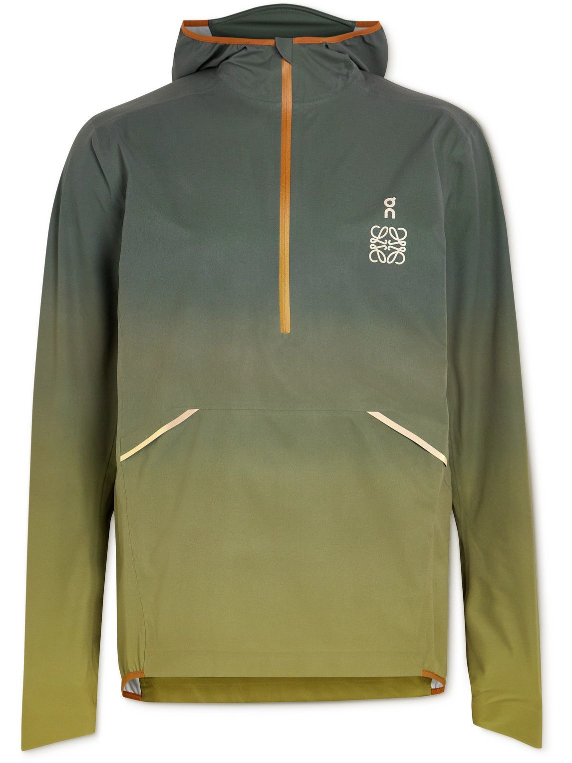 Loewe - On Logo-Print Dégradé Recycled Shell Hooded Half-Zip Jacket ...
