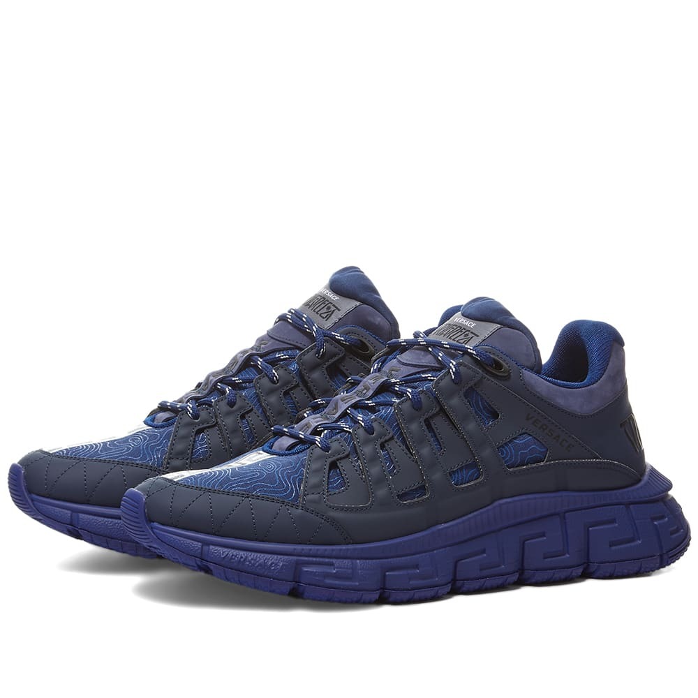 Versace Men's Trigreca Sneakers in Navy Versace