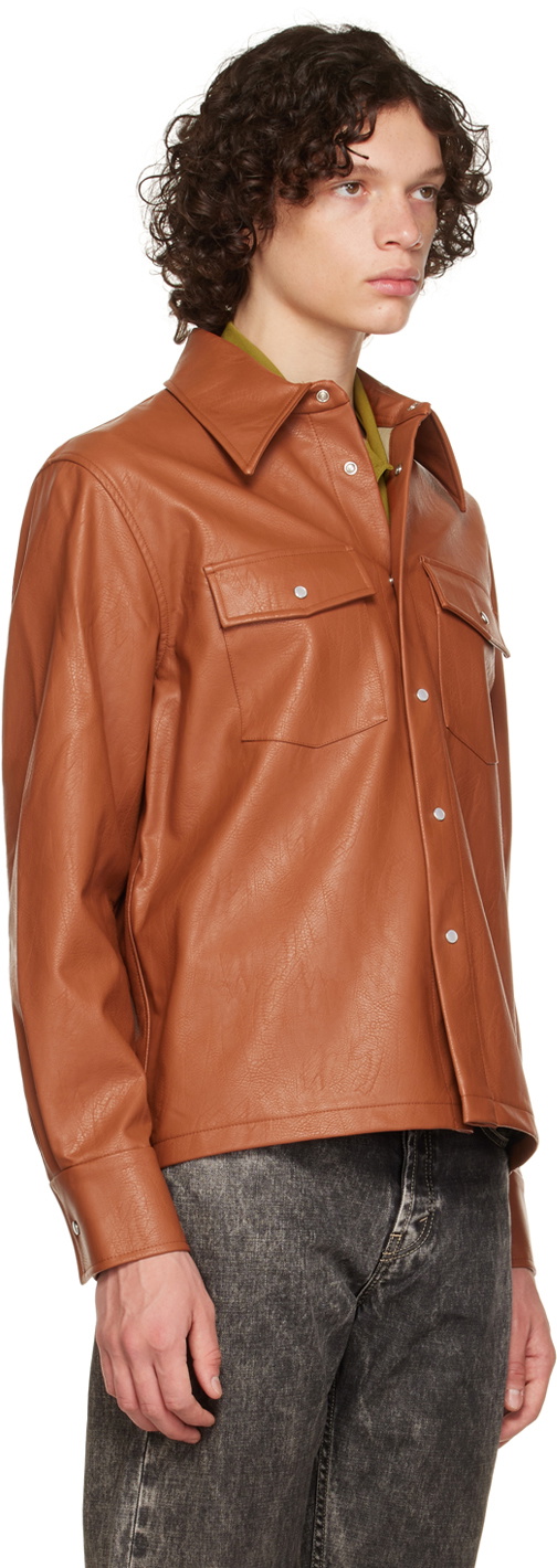 Séfr Brown Matsy Faux-Leather Jacket Séfr