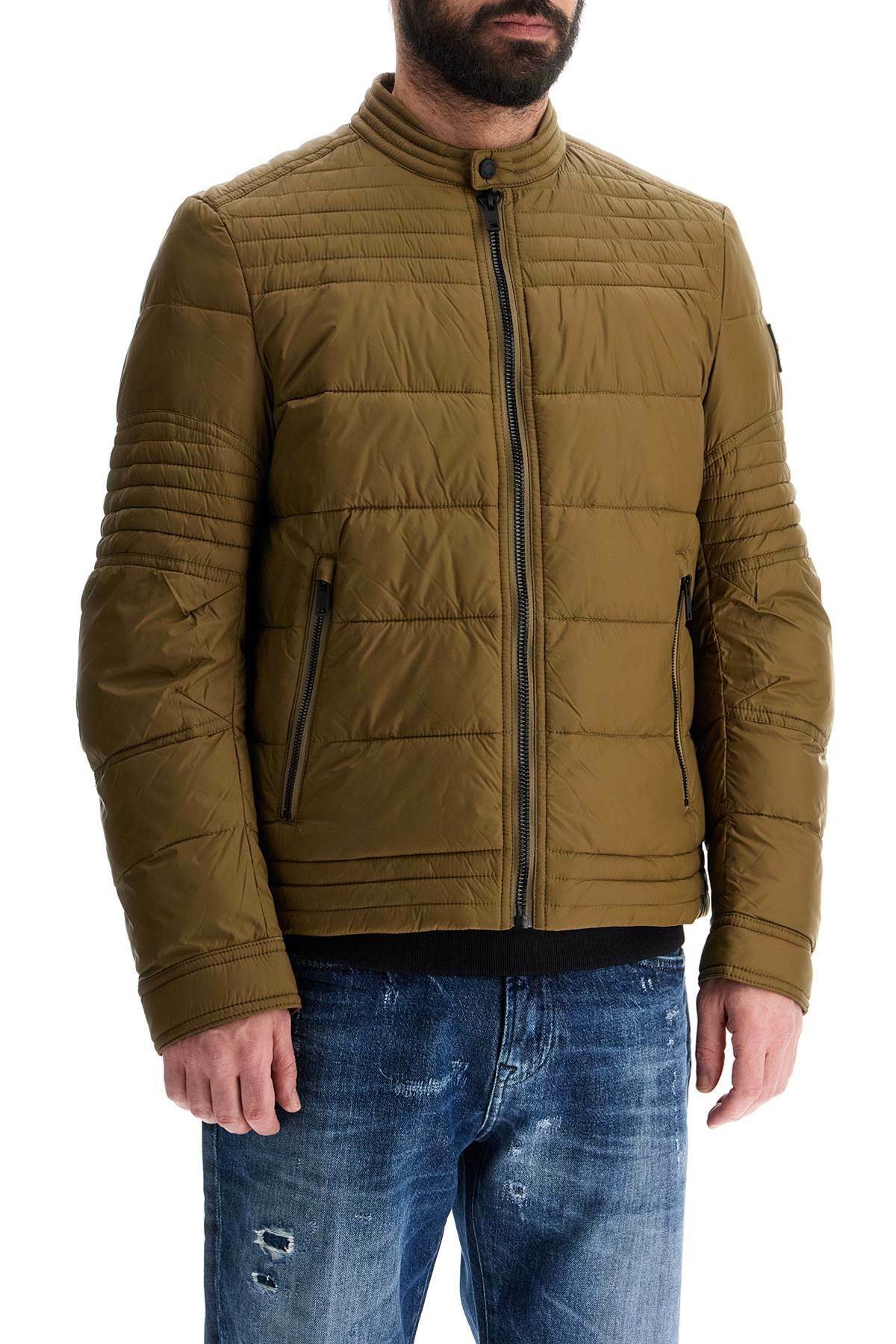 BOSS green down jacket with high collar for men Green BOSS