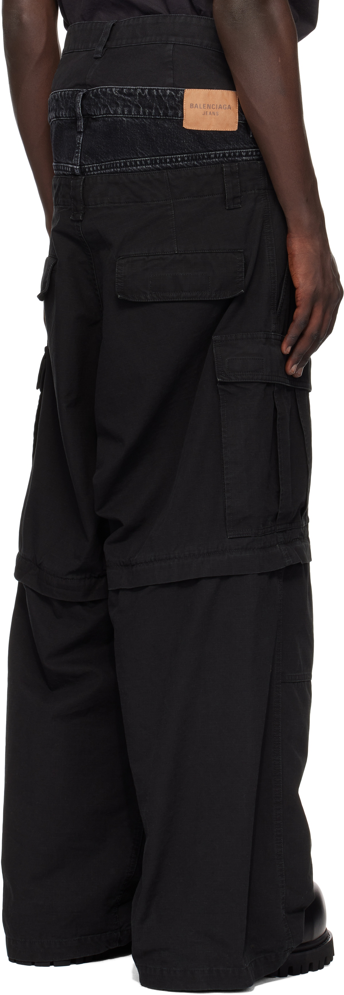 Balenciaga Black Triple Layered Cargo Pants Balenciaga