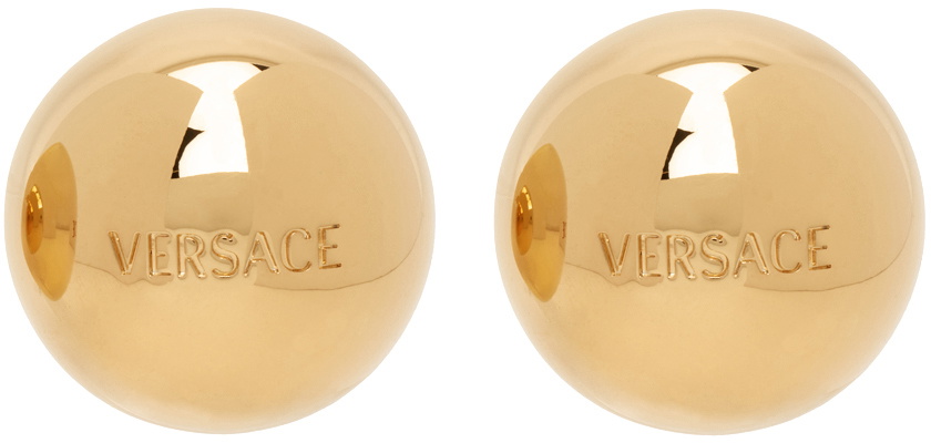 Versace Gold Logo Earrings Versace