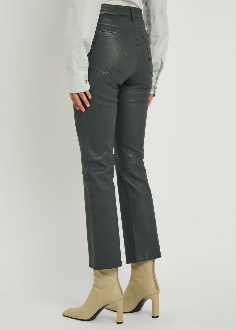Joseph Duke Flared-leg Leather Trousers Grey Joseph