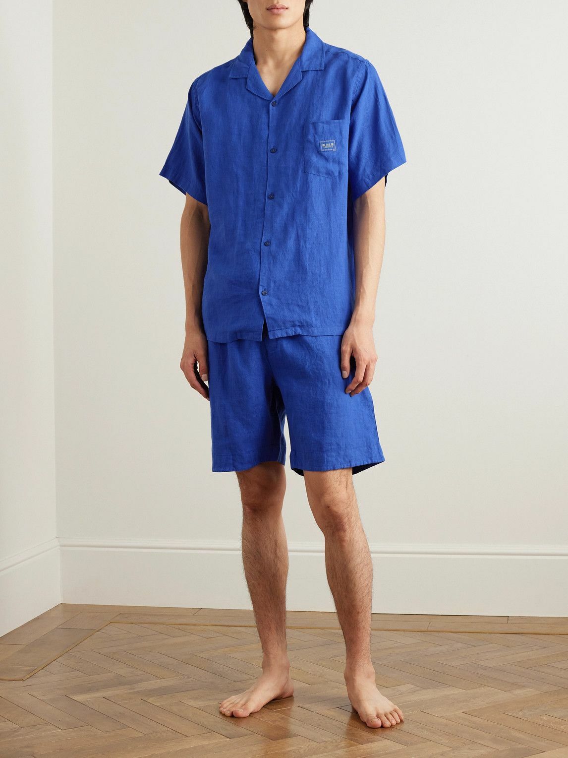 Desmond & Dempsey - Linen Pyjama Set - Blue Desmond & Dempsey
