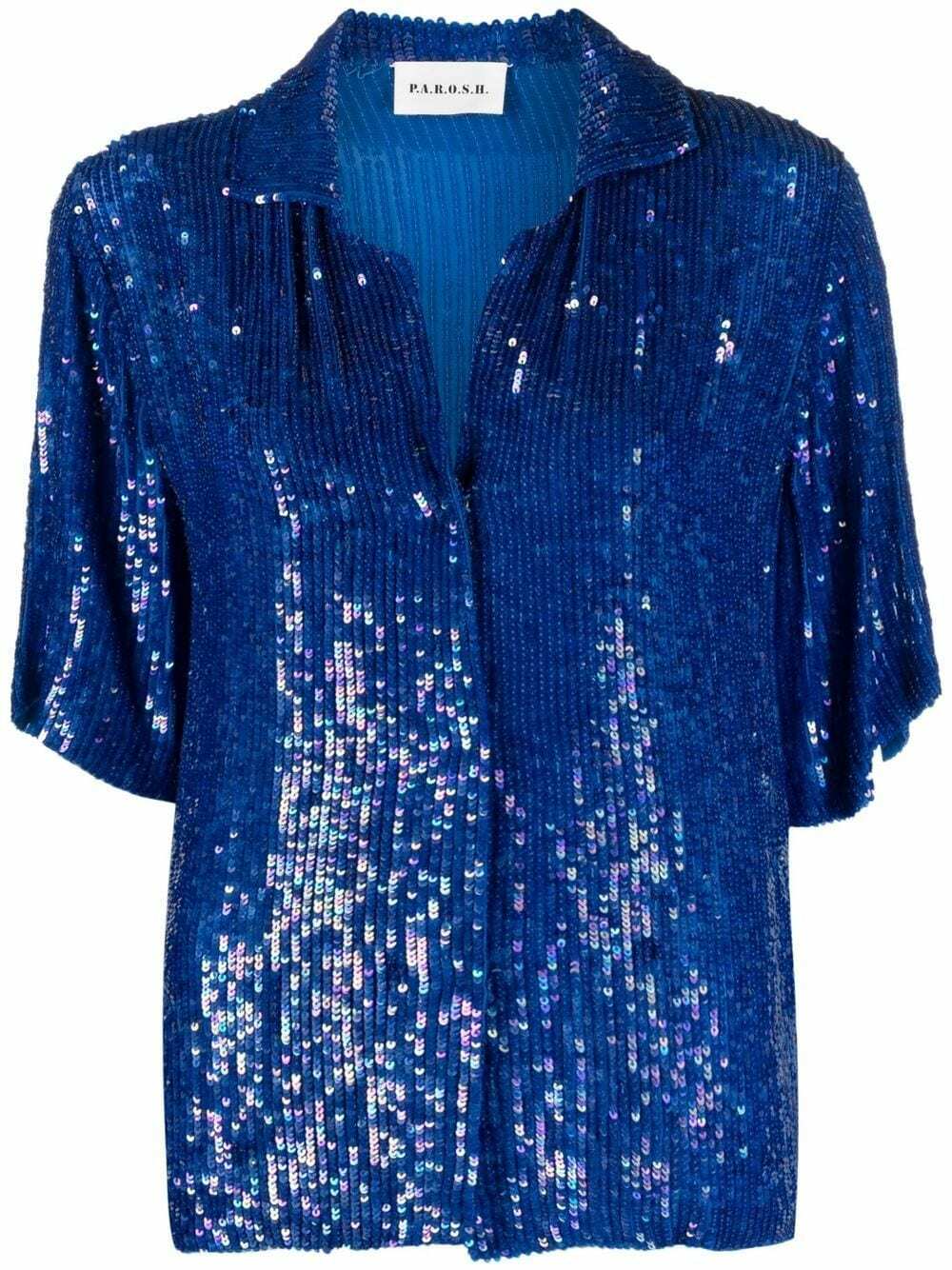 PAROSH - Sequinned Short Sleeve Shirt Parosh