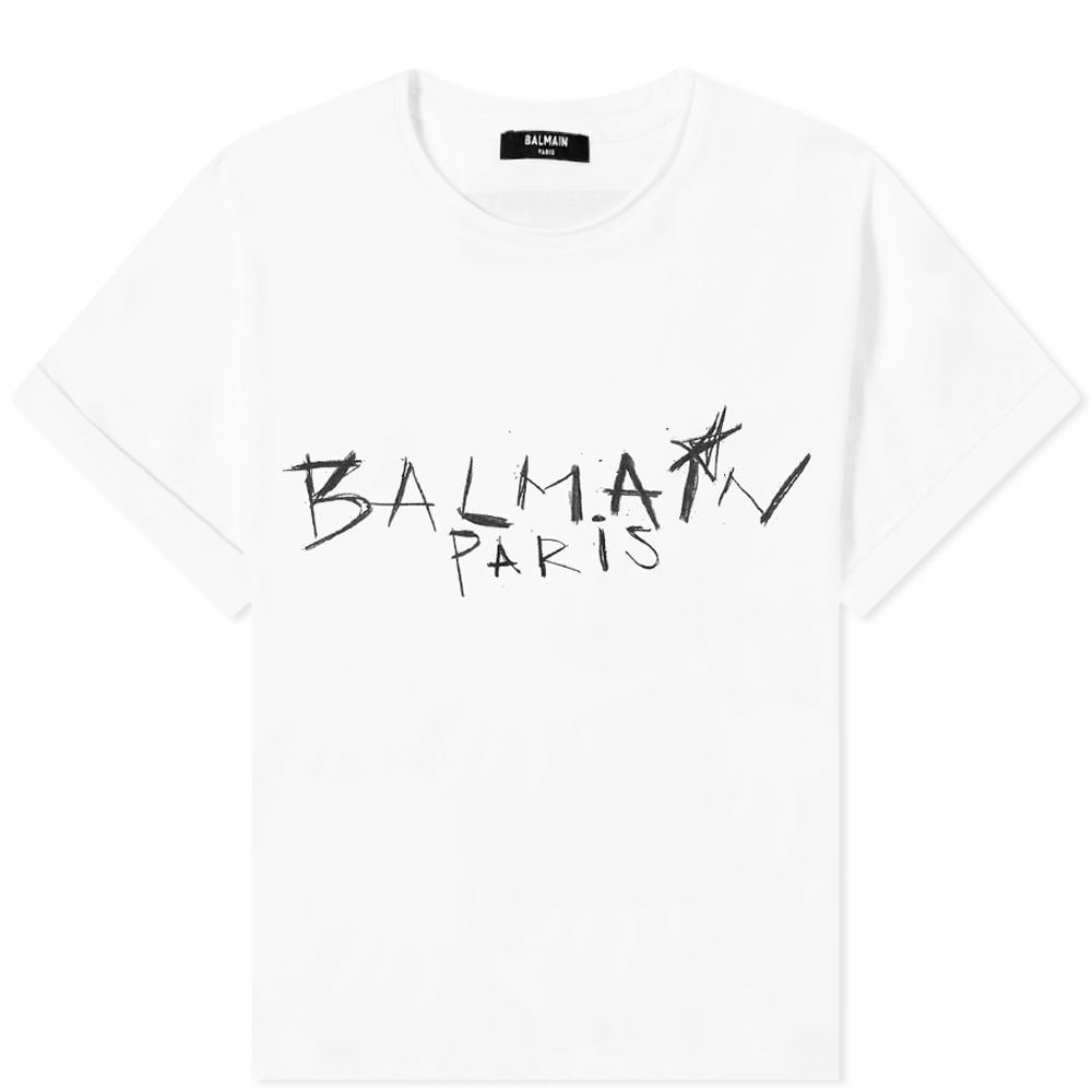 Balmain Raw Edge Crop Tee Balmain