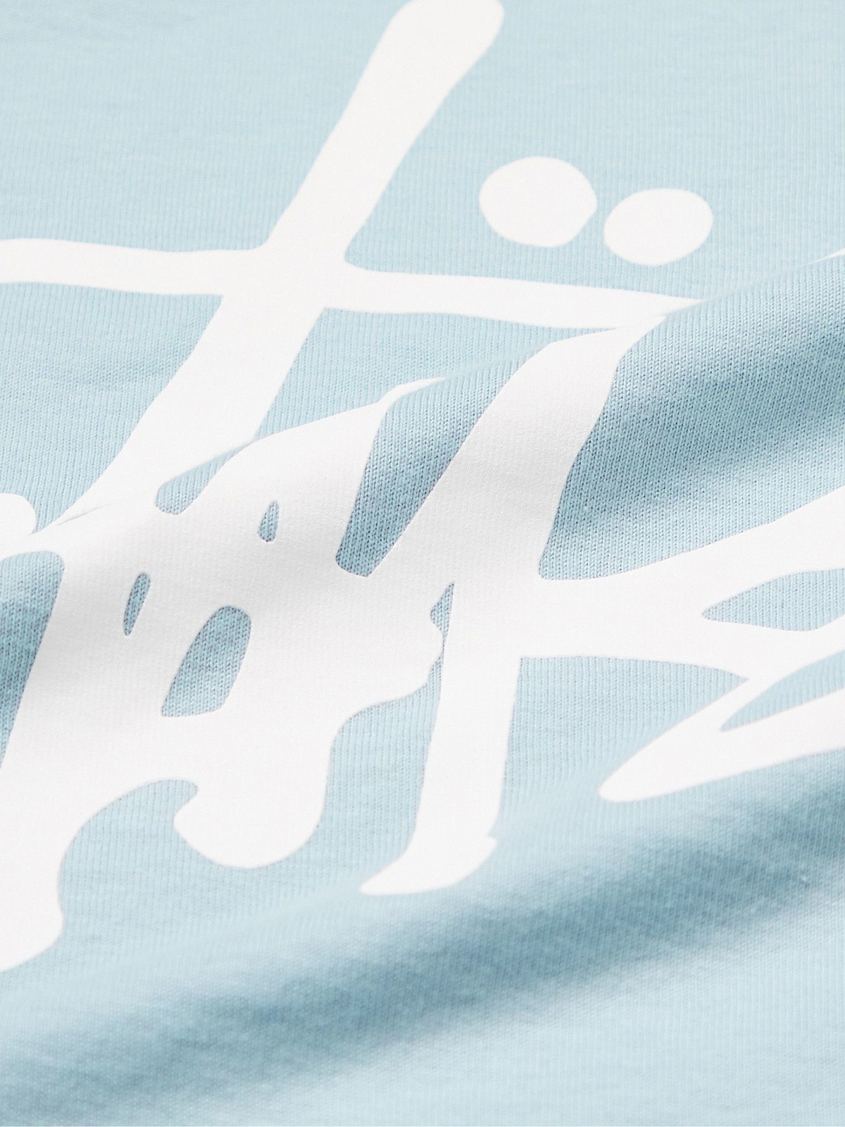 Stussy - Logo-Print Cotton-Jersey T-Shirt - Blue Stussy