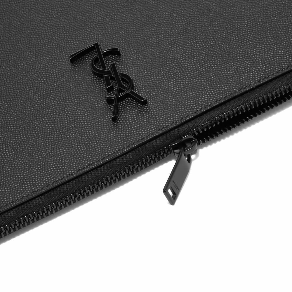 Saint Laurent Men's YSL Metal Logo Document Holder in Black/Black Saint ...