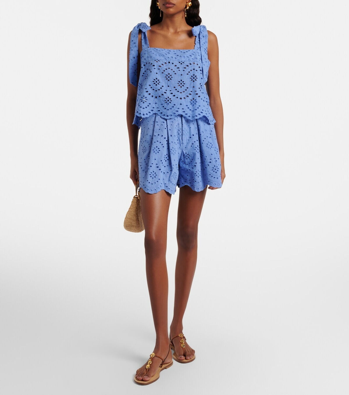 Poupette St Barth Broderie anglaise cotton shorts Poupette St Barth