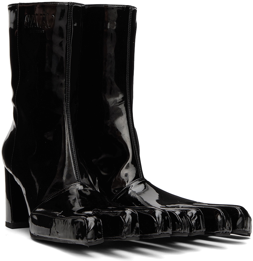 AVAVAV Black Finger Feet Ankle Boots AVAVAV