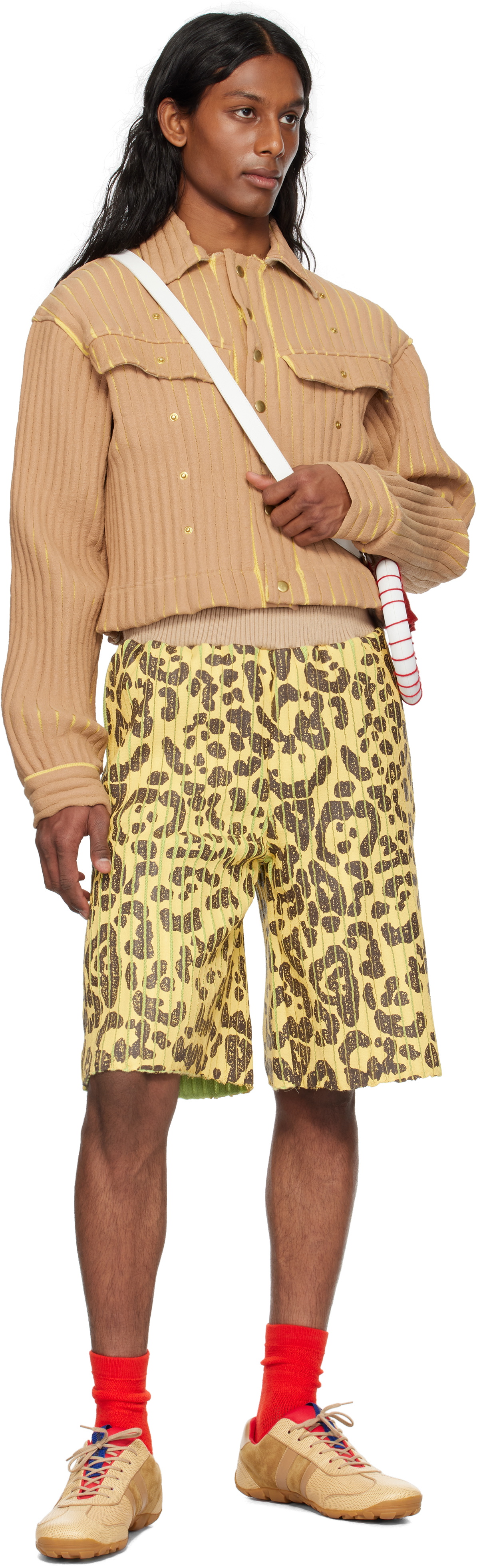 Stanley Raffington Beige & Yellow Ribbed Cropped Work Jacket Stanley ...