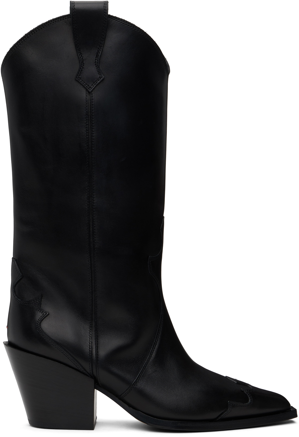 Aeyde Black Ariel Leather Cowboy Boots Aeyde