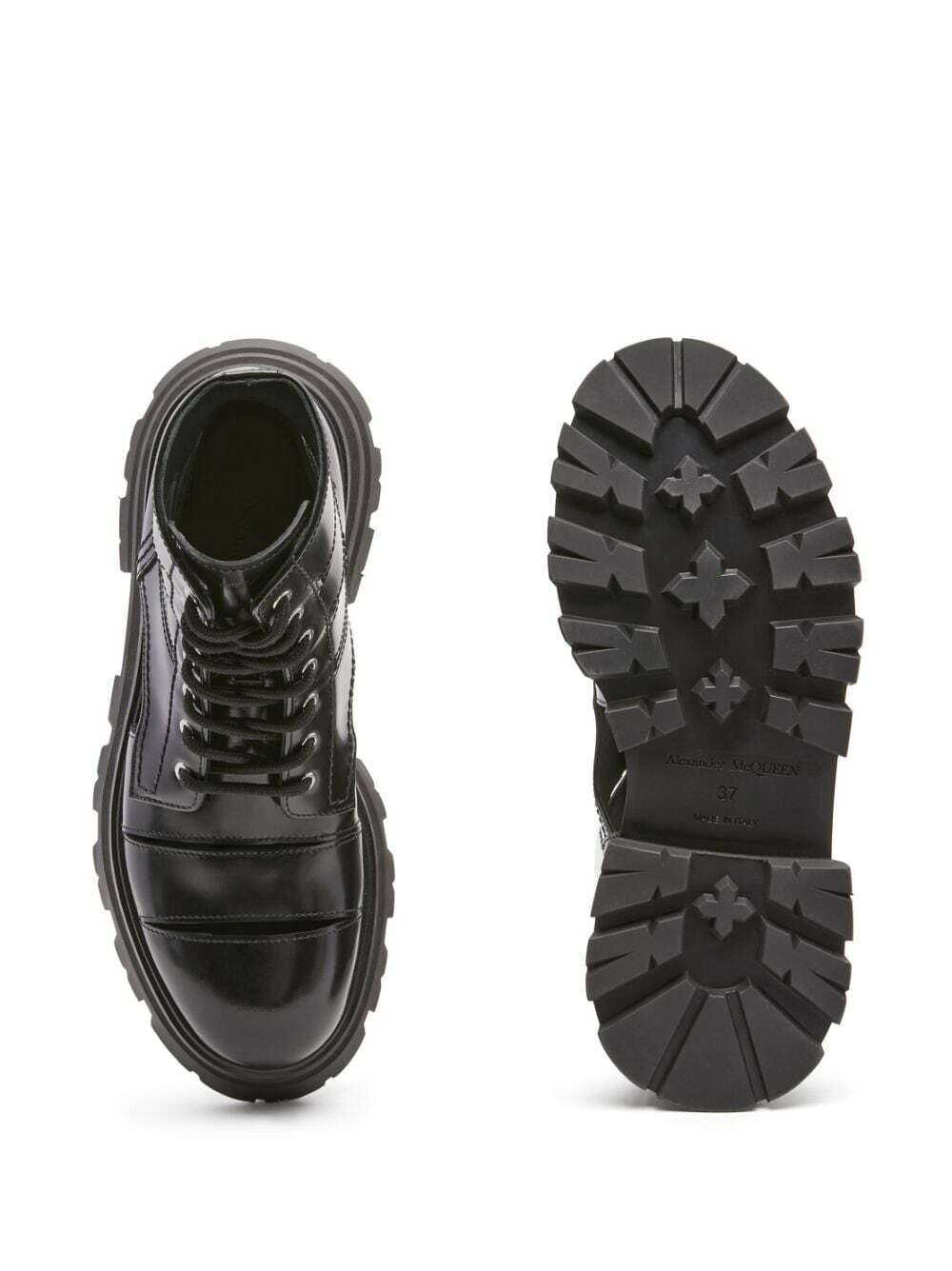 ALEXANDER MCQUEEN - Cut-out Leather Ankle Boots Alexander McQueen