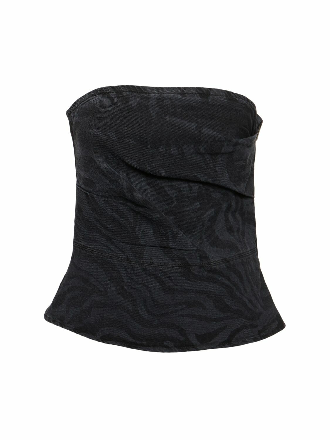 ROTATE Zebra Cotton Denim Top ROTATE Birger Christensen