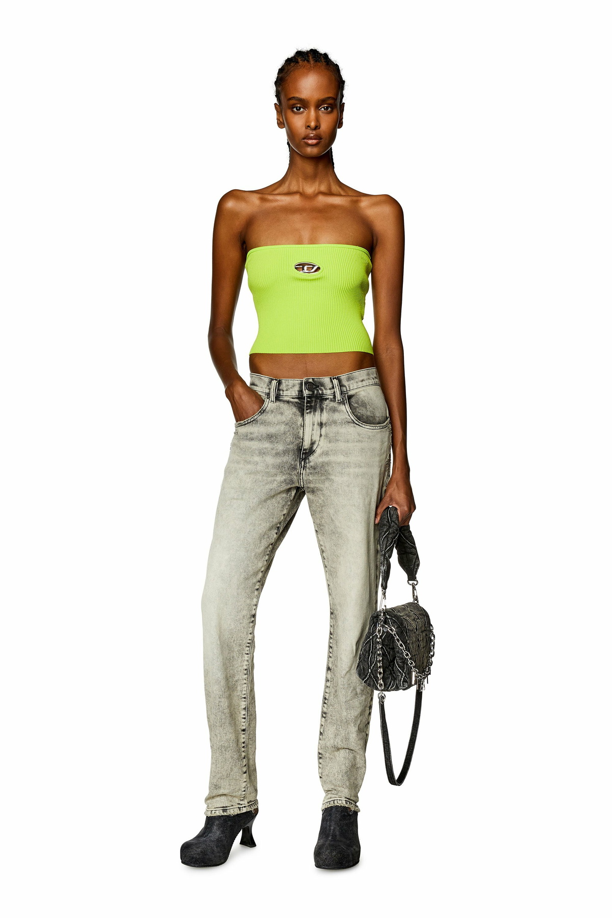 Diesel Tube top with logo plaque - Tops Womens in Green Diesel