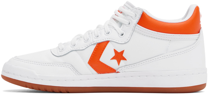 Converse White & Orange CONS Fastbreak Pro Mid Top Sneakers Converse