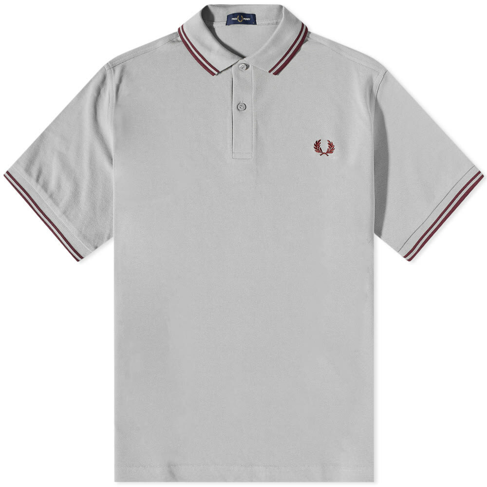 Fred Perry Men's Slim Fit Twin Tipped Polo Shirt in Limestone Fred Perry