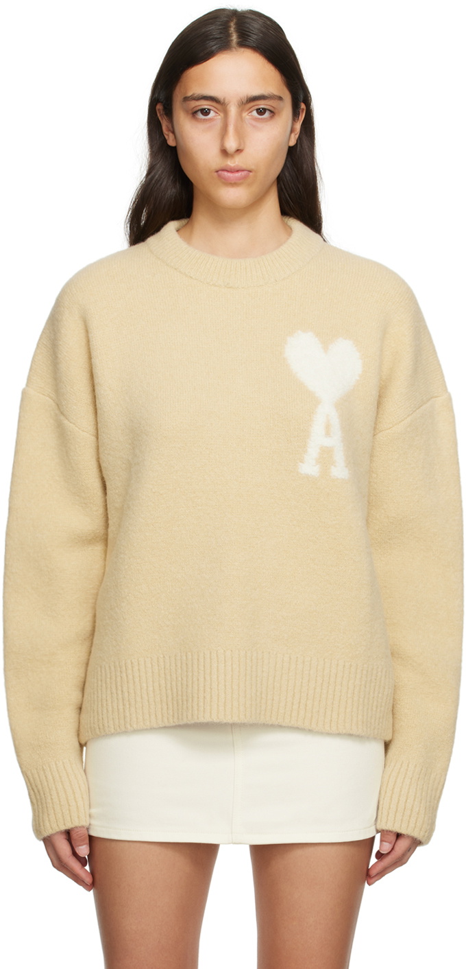 AMI Paris Beige Ami de Cœur Sweater AMI
