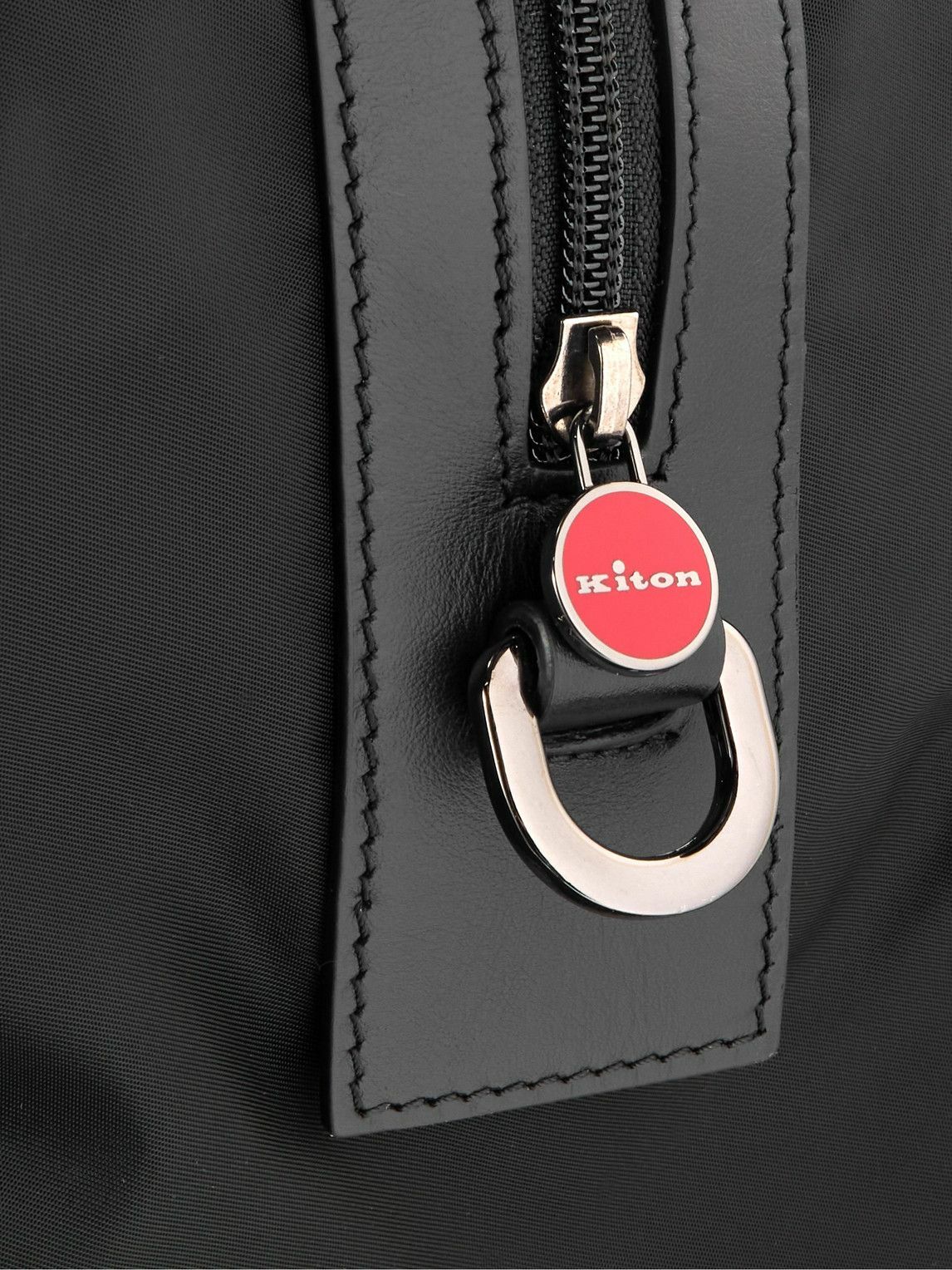 Kiton - Leather-Trimmed Nylon Briefcase Kiton