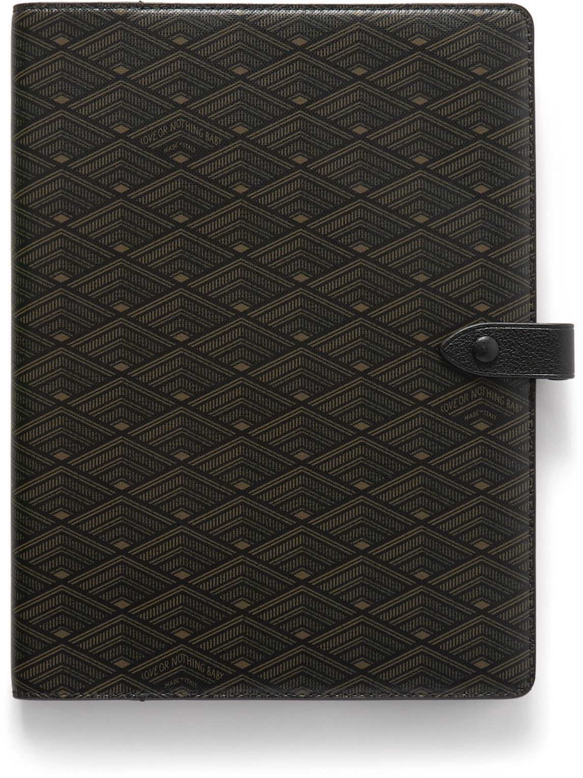 Métier - Leather-Trimmed Printed Canvas Notebook Metier