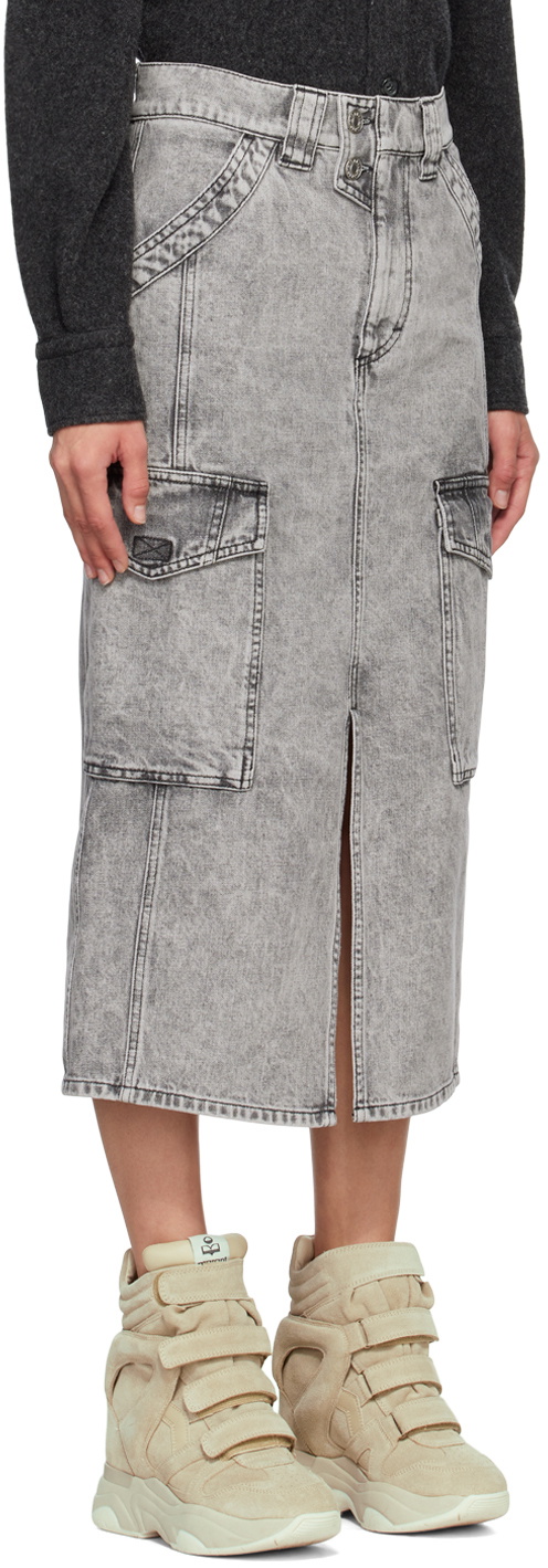 Isabel Marant Etoile Gray Vesma Midi Skirt Isabel Marant Etoile