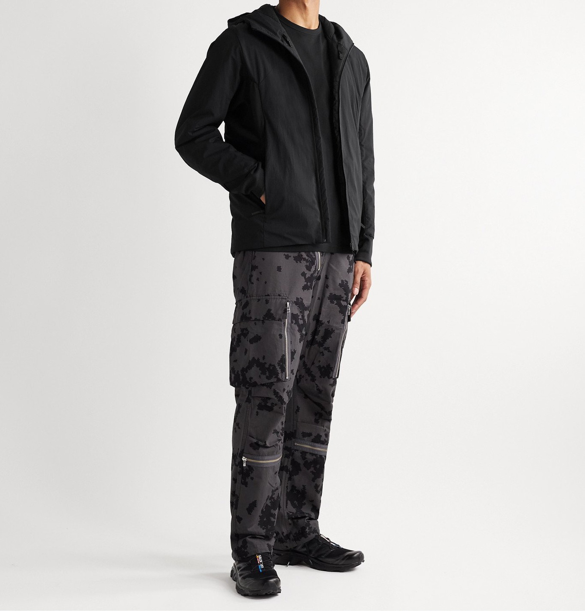 Veilance - Mionn Wool Blend-Panelled Shell Hooded Jacket - Black Arc ...