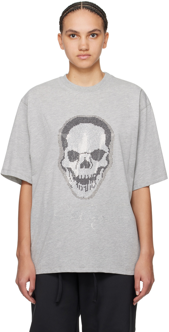 Ottolinger Gray Crystal-Cut T-Shirt Ottolinger