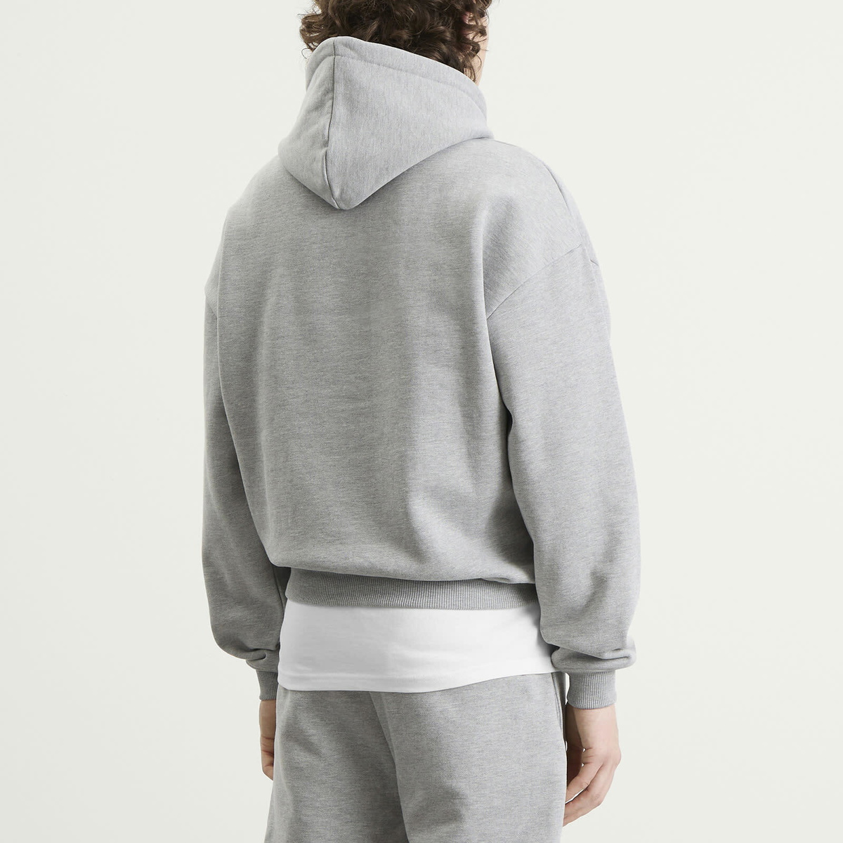 ANNIE HOOD Men's Mini Logo Hoodie in Marl Grey ANNIE HOOD