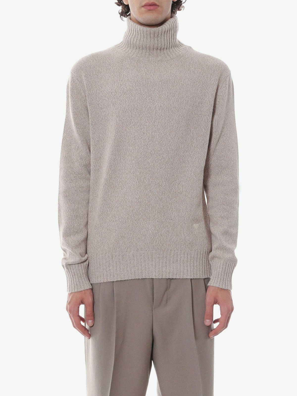Ami Paris Sweater Beige Mens AMI