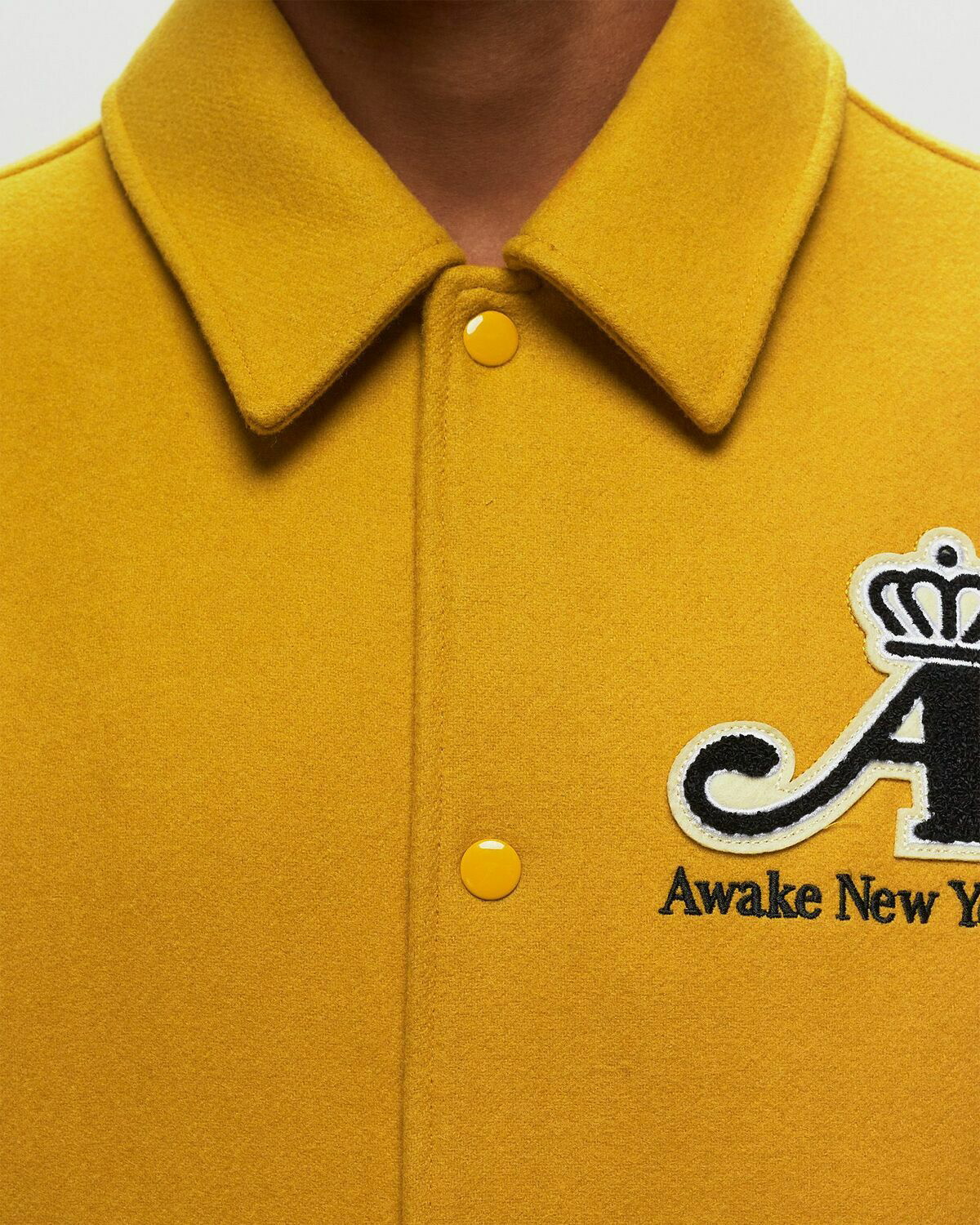 Awake Crown Varsity Jacket Yellow Bomber Jackets/College Jackets Awake NY