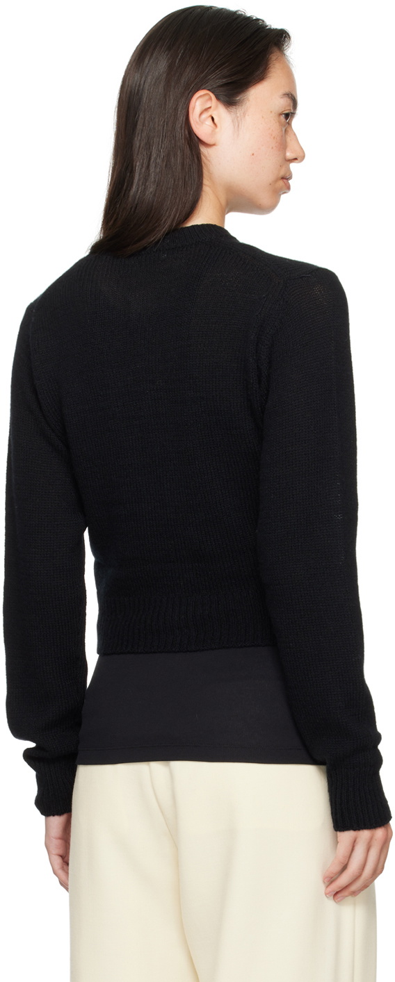 AURALEE Black Wool Cashmere Silk Knit Cardigan Auralee