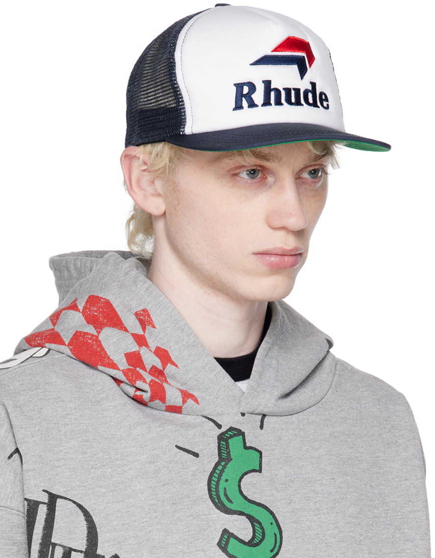 Rhude Navy & White Speedmark Cap Rhude