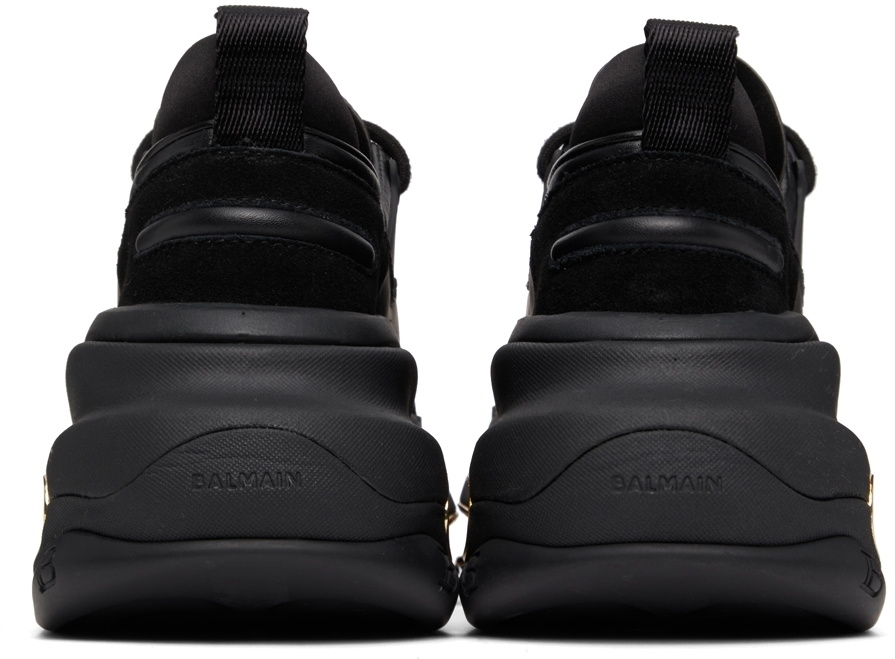 Balmain Black Leather B-Bold Sneakers Balmain
