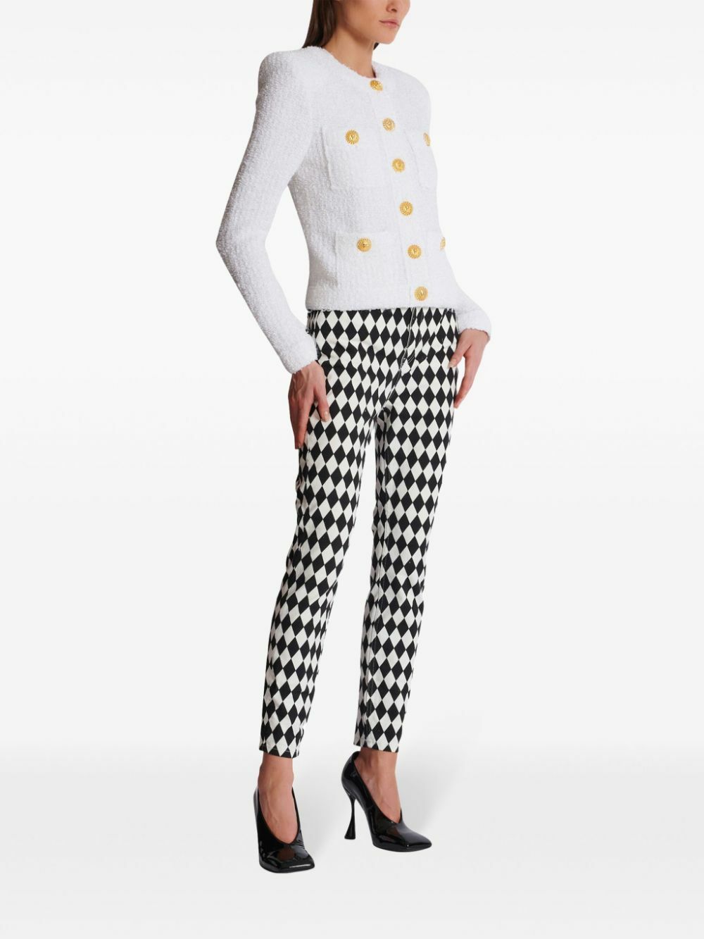 BALMAIN - Buttoned Tweed Short Jacket Balmain