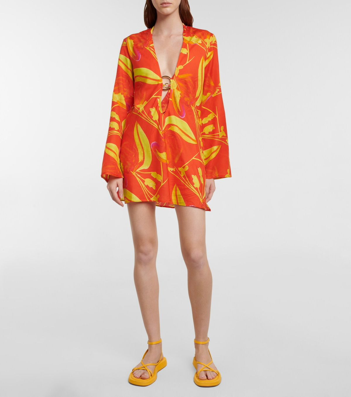 Louisa Ballou - Mini Ring silk and cotton kaftan Louisa Ballou