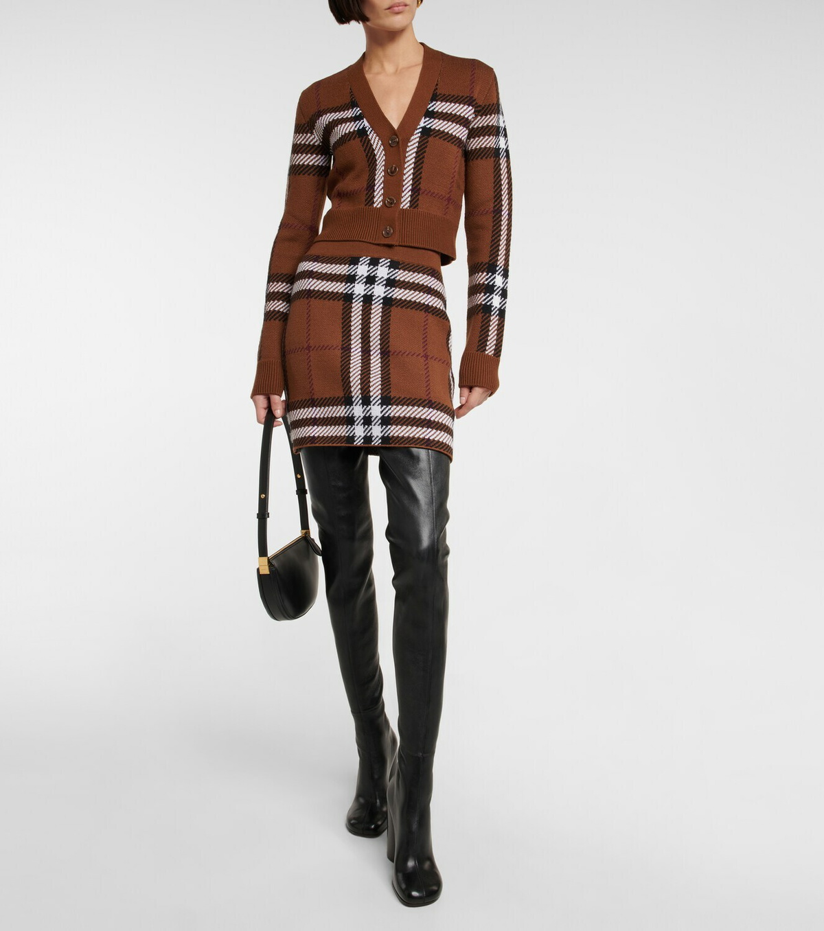 Burberry - Checked jacquard wool miniskirt Burberry