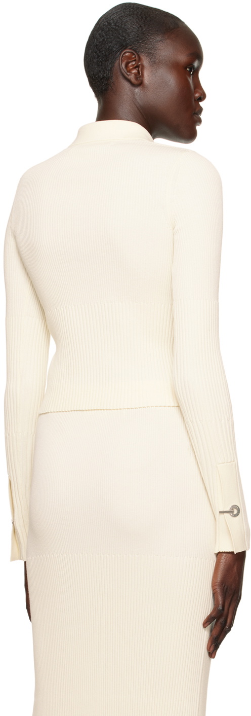 Dion Lee Off-White Gradient Rib Cardigan Dion Lee