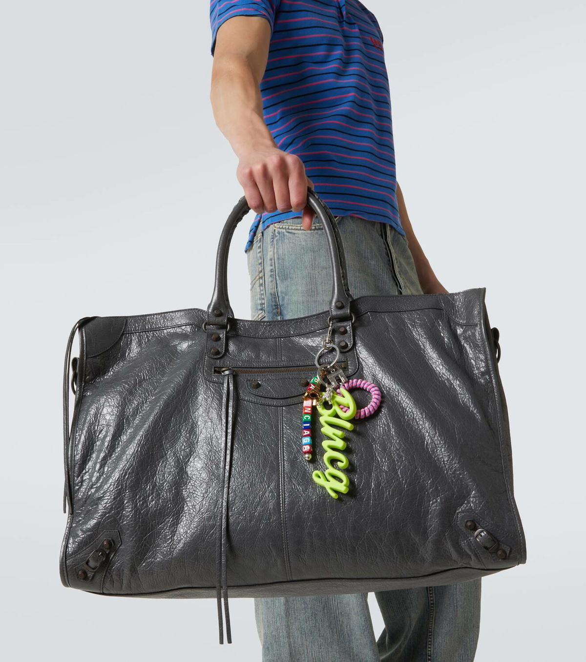 Balenciaga Logo embellished keychain Balenciaga