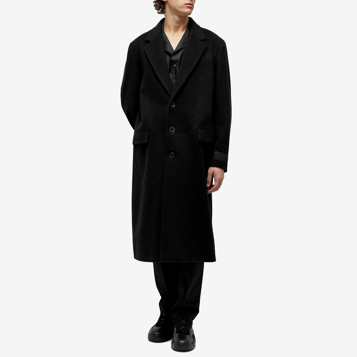 Valentino Men's Velour Coat in Black Valentino