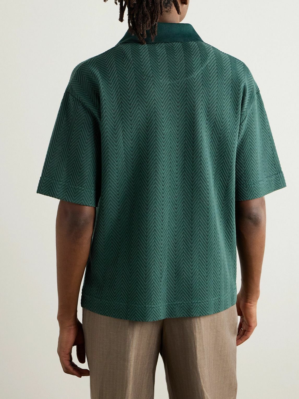 Missoni - Textured Cotton-Blend Polo Shirt - Green Missoni