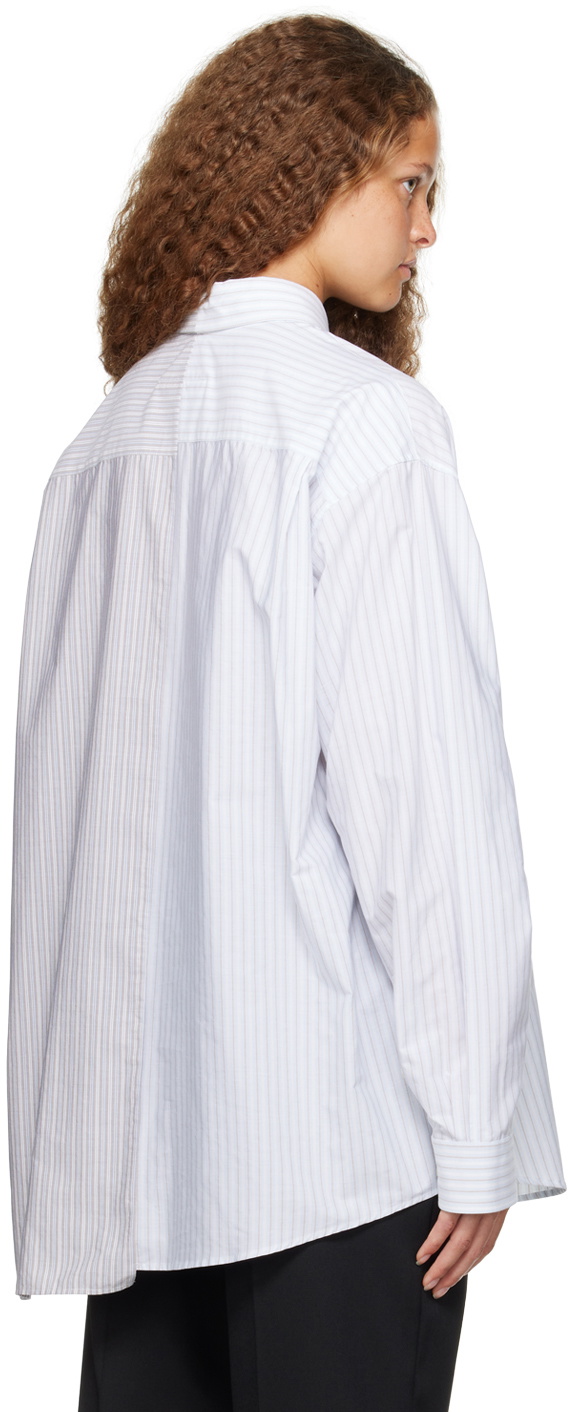 MM6 Maison Margiela White & Blue Asymmetrical Shirt MM6 Maison Margiela